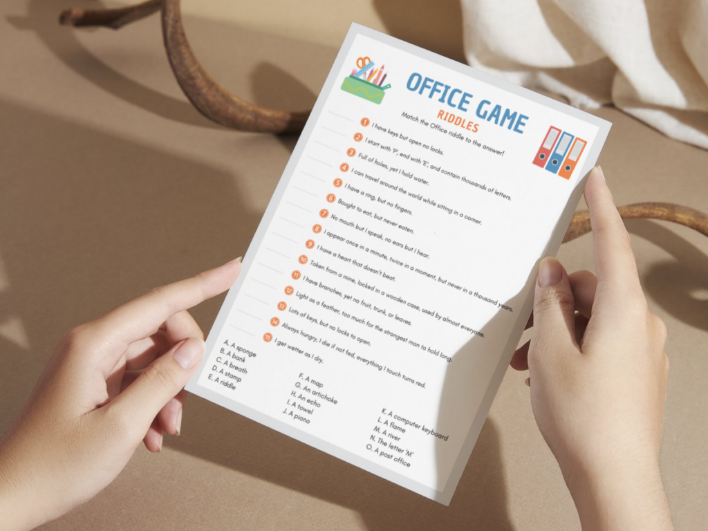 Office 10 Games Bundle Printable - Digital Download - Print Play Palace