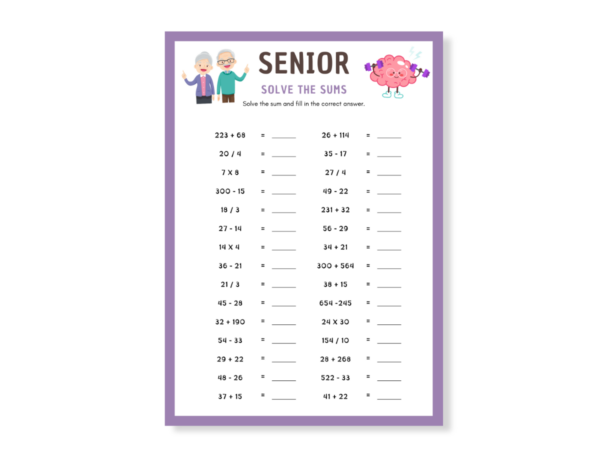 Senior Word Scramble Game Printable - Digital Download - Print Play Palace