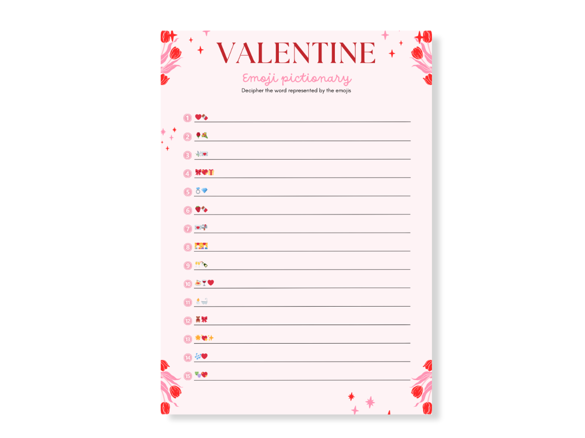 Valentine's Day Emoji Pictionary Game Printable - Digital Download ...