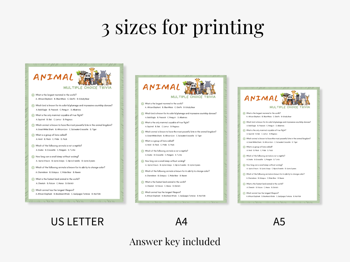 Animal 10 Games Bundle Printable - Digital Download - Print Play Palace