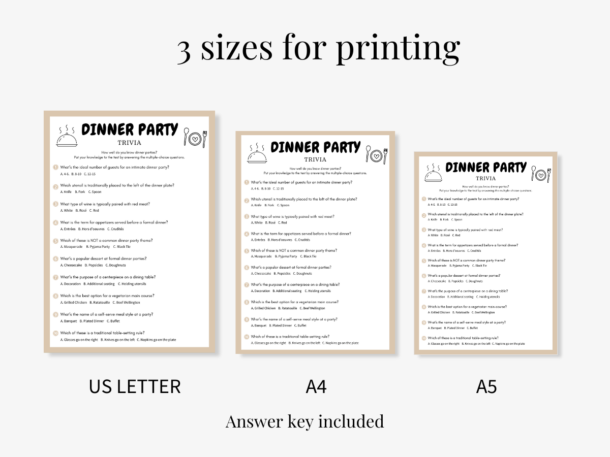 Dinner Party 10 Games Bundle Printable - Digital Download - Print Play ...