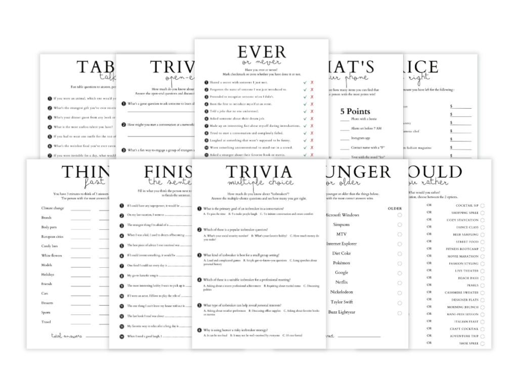 Icebreaker The Price is Right Game Printable - Digital Download - Print ...