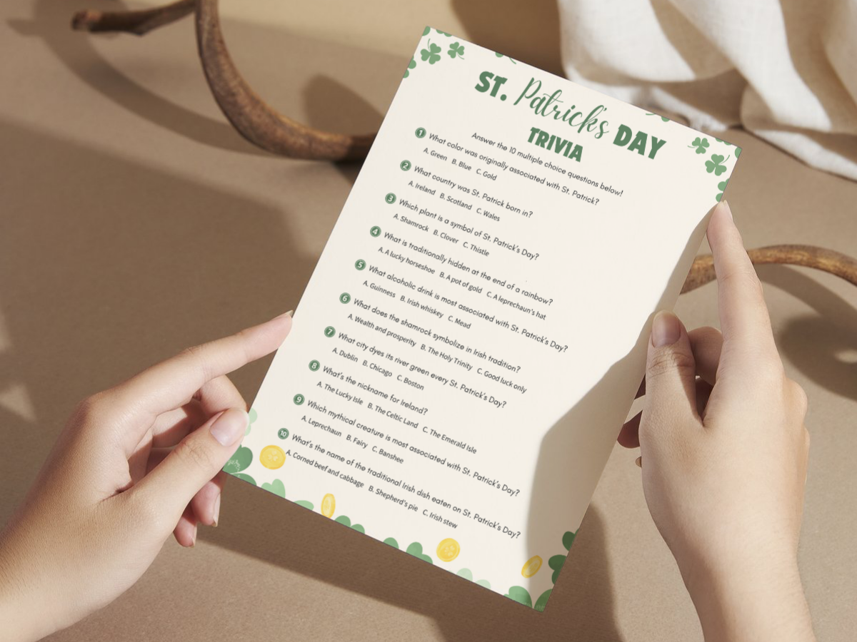 St. Patrick's Day Multiple Choice Trivia Printable - Digital Download ...
