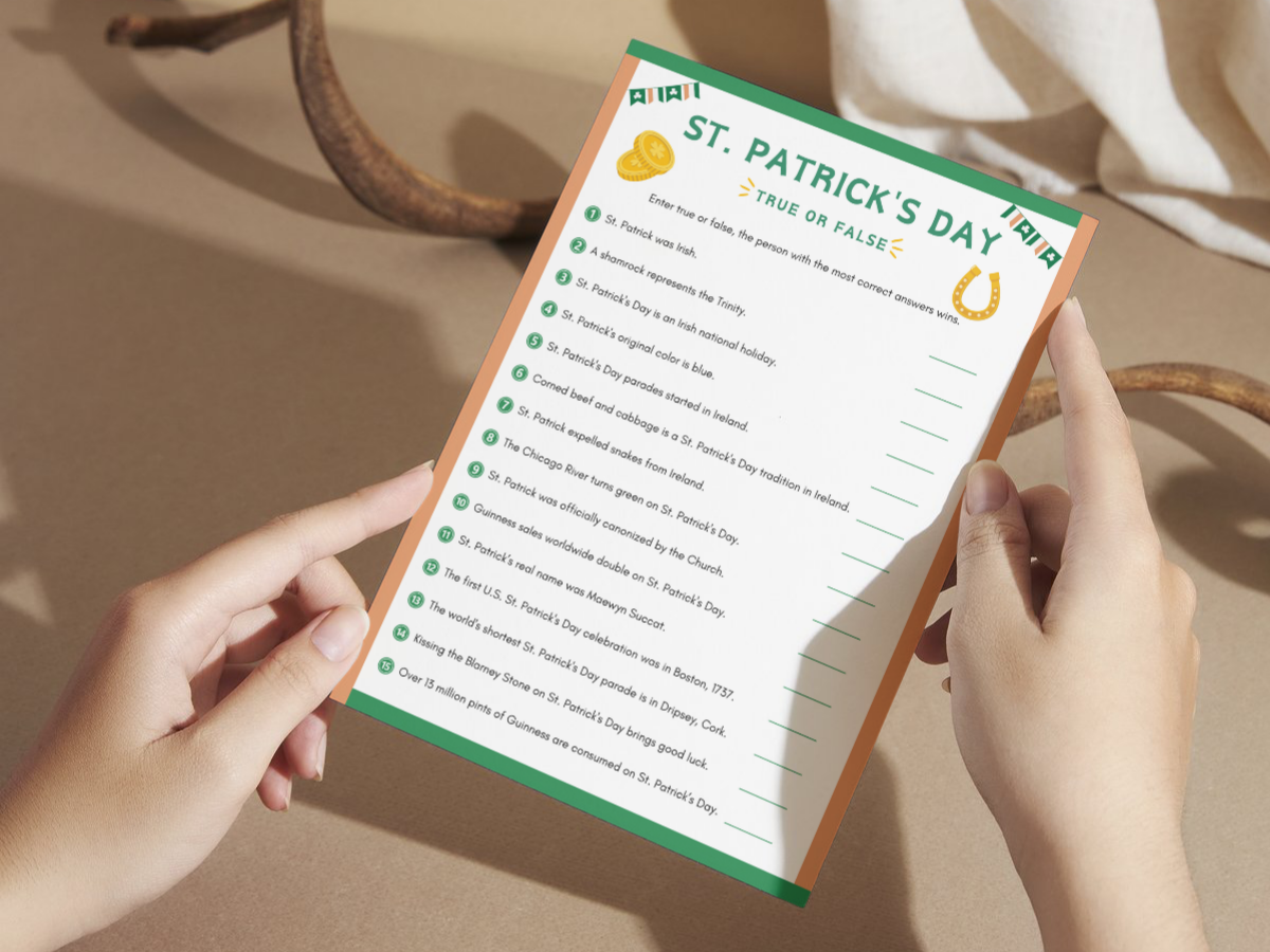 Saint Patrick's Day True or False Game Printable - Digital Download ...