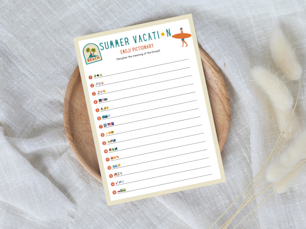 Summer Vacation 10 Games Bundle Printable - Digital Download Print Play ...