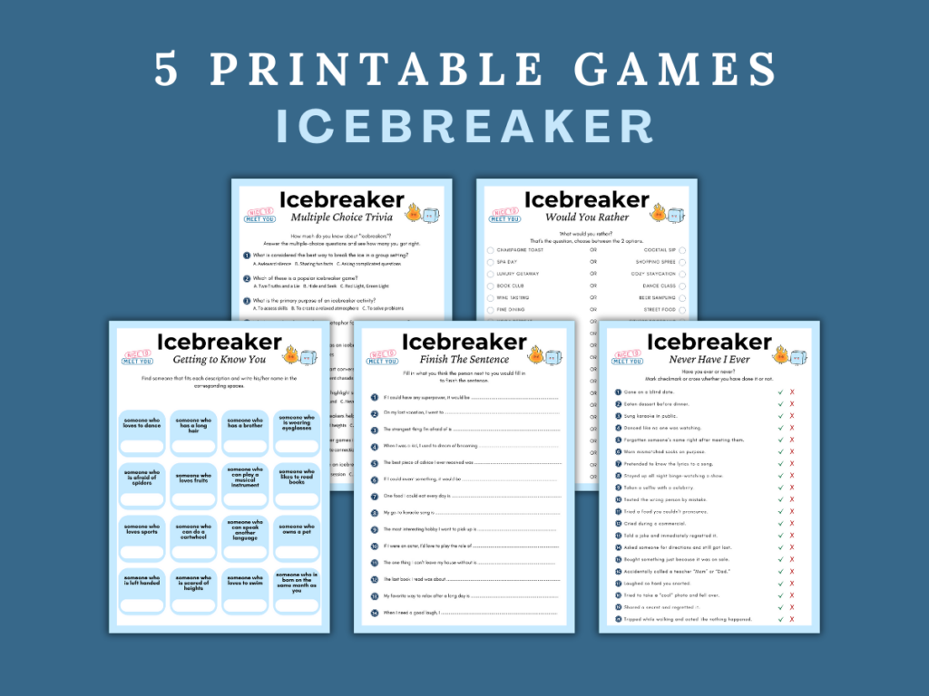 The Best Printable Icebreaker Games for Work and Classrooms - Printable ...