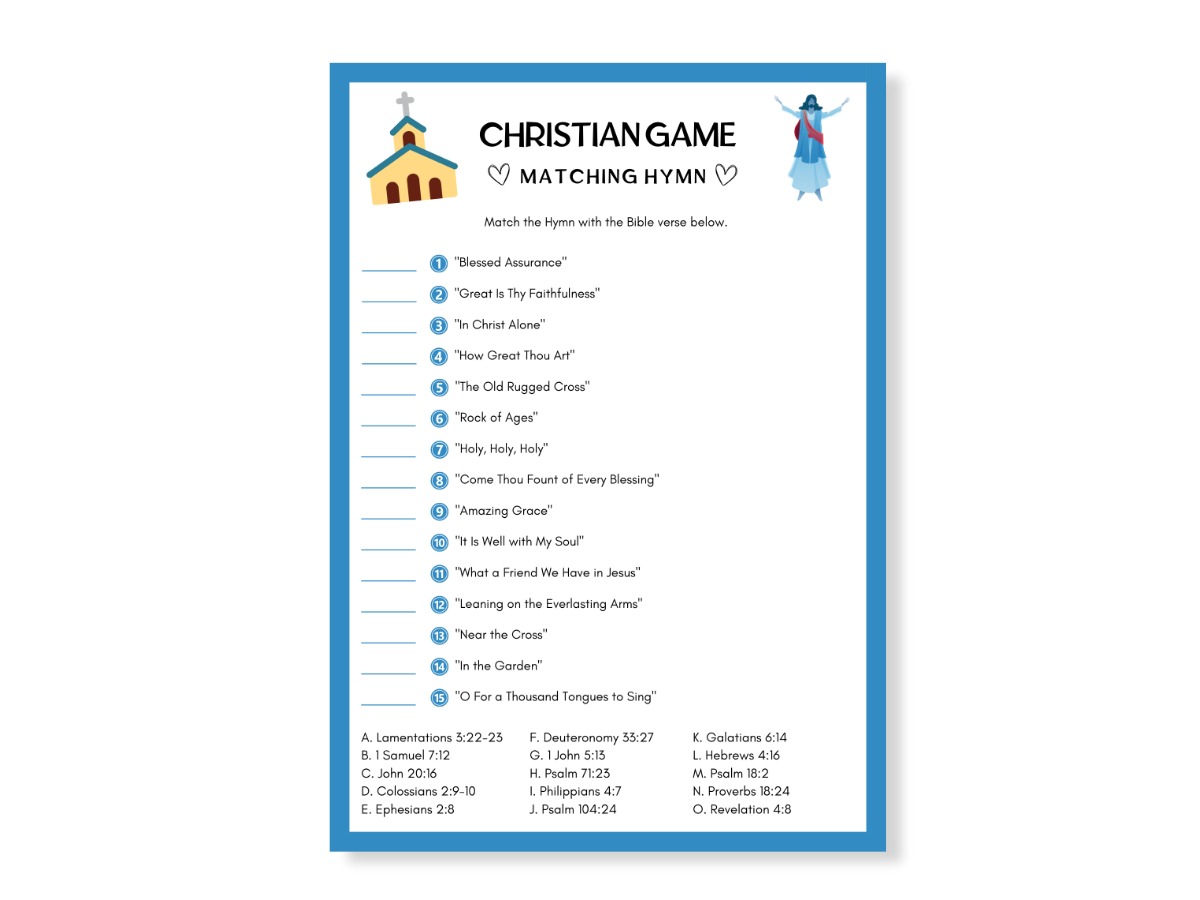 Christian Matching HYMN Game Printable - Digital Download - Print Play ...