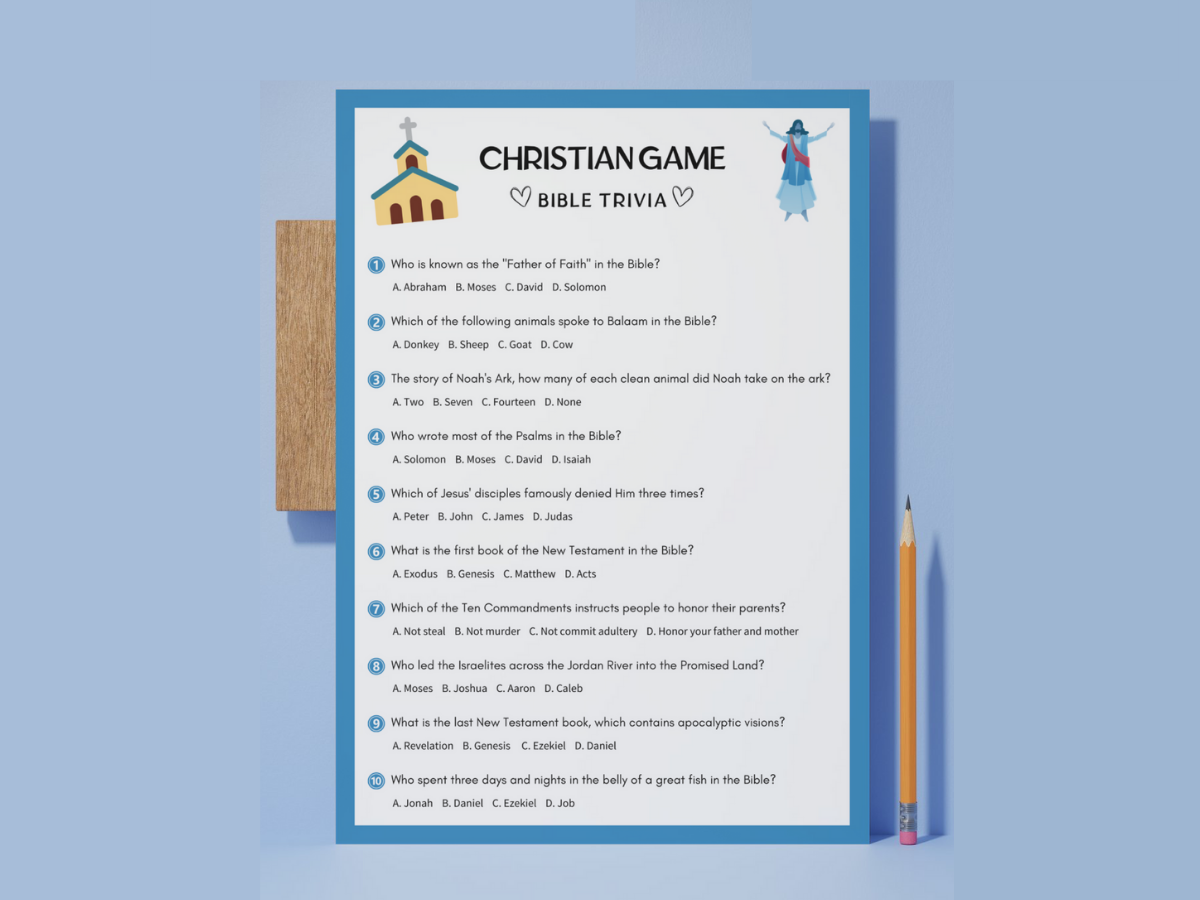 Christian Multiple Choice Trivia Printable - Digital Download - Print ...