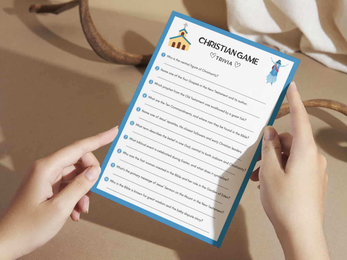 Christian Open-End Trivia Printable - Digital Download - Print Play Palace