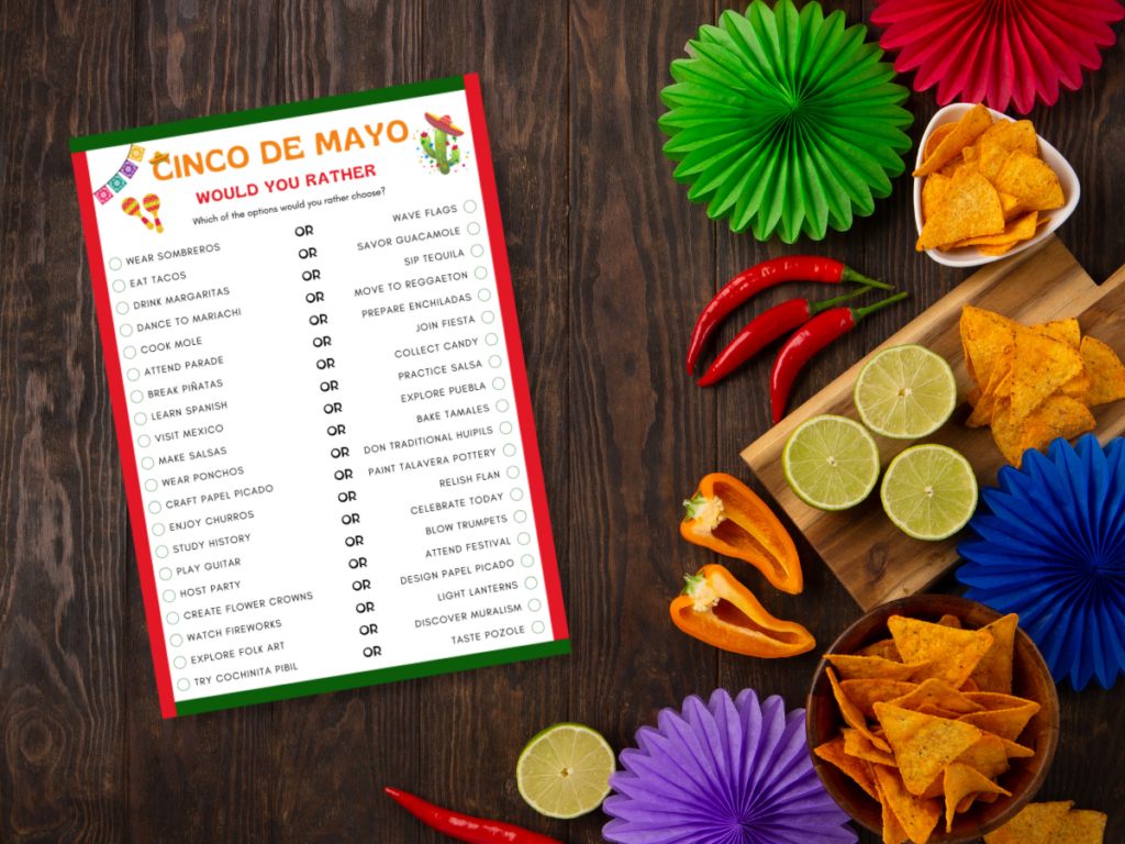 Cinco de Mayo Would You Rather Printable - Digital Download - Print ...