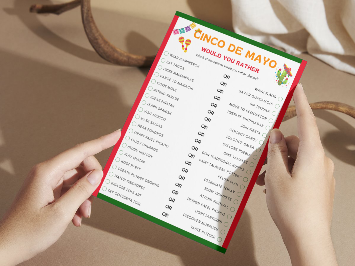 Cinco de Mayo Would You Rather Printable - Digital Download - Print ...