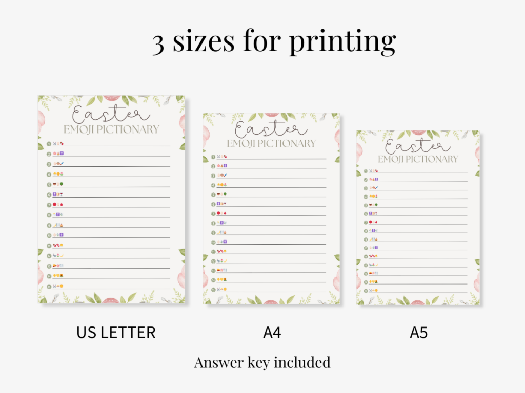 Easter Emoji Pictionary Game Printable - Digital Download - Print Play ...