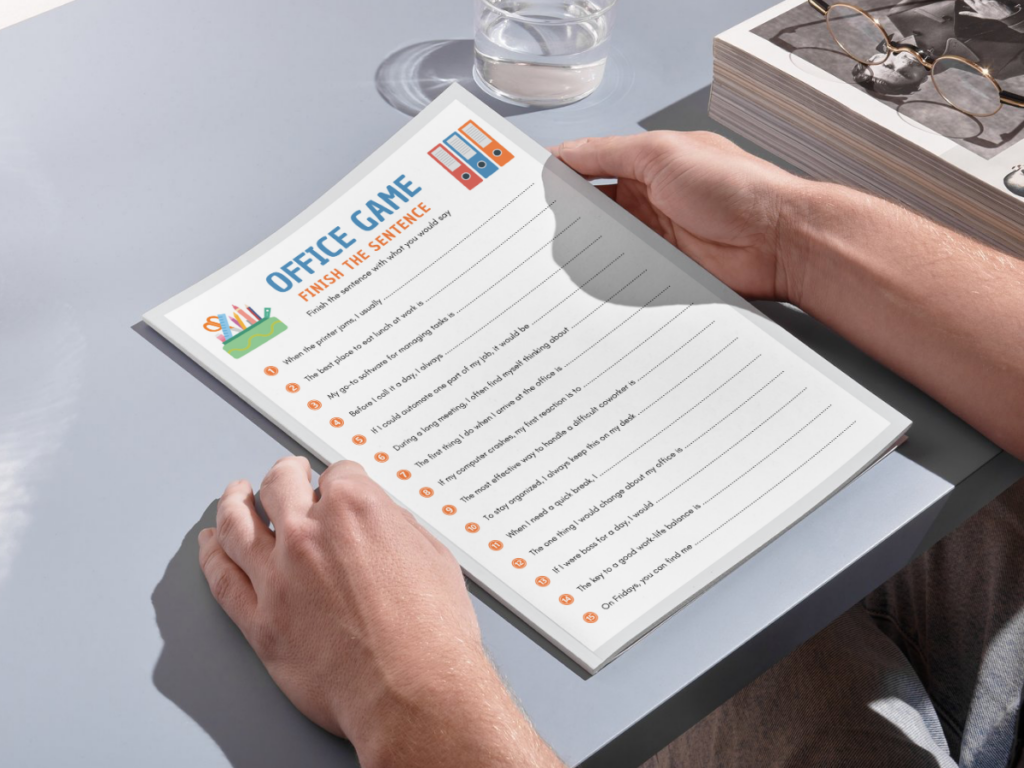 Office Finish the Sentence Game Printable - Digital Download - Print ...
