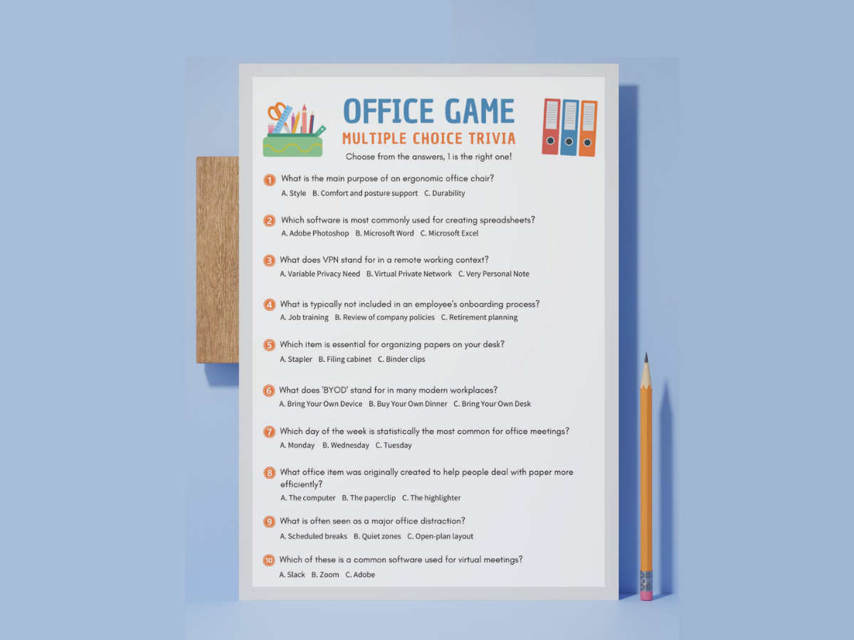 Office Multiple Choice Trivia Game Printable - Digital Download - Print ...