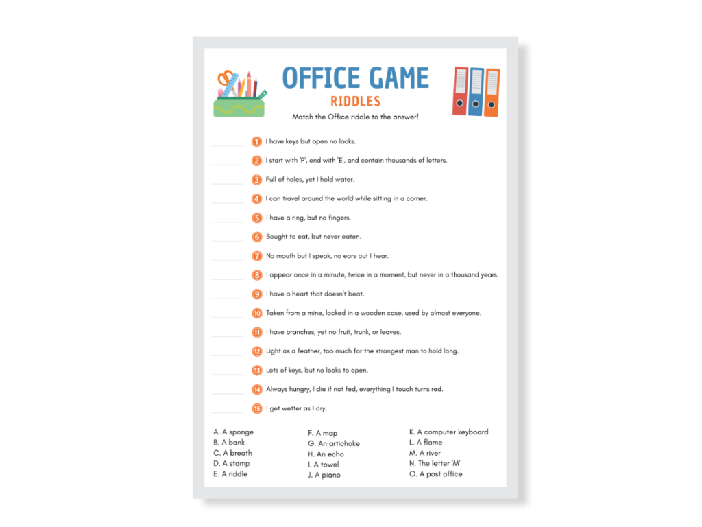 Office Emoji Pictionary Game Printable - Digital Download - Print Play ...