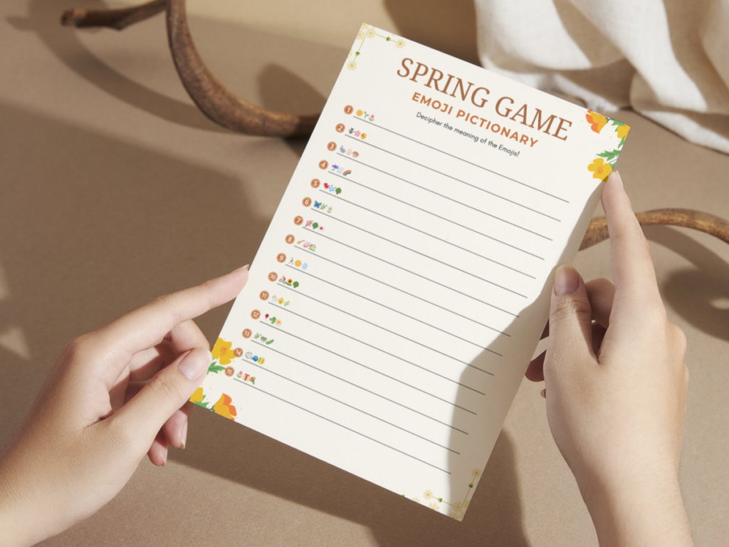 Floral Spring Emoji Pictionary Game Printable - Digital Download ...