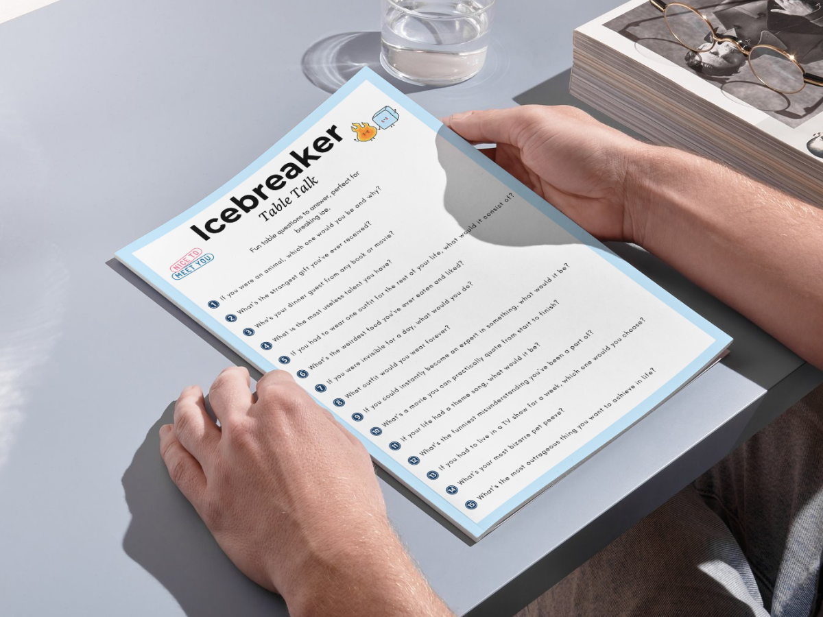 Icebreaker Table Talk Game Printable - Digital Download - Print Play Palace