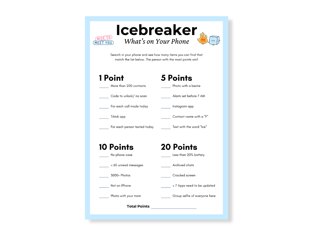 Icebreaker What's On Your Phone Game Printable - Digital Download ...