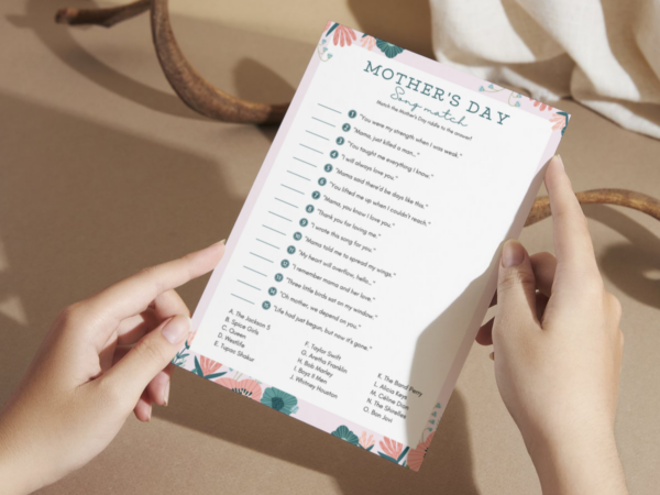 Mother's Day Song Match Printable - Digital Download - Print Play Palace
