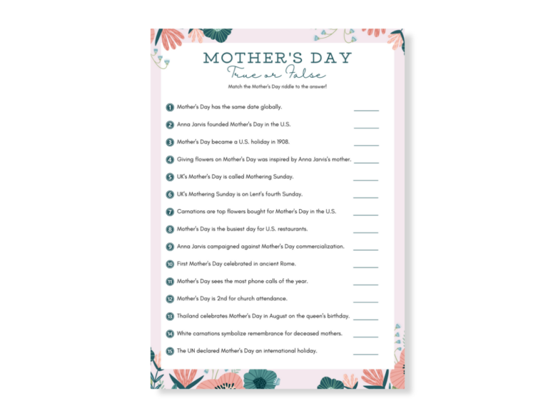 Mother's Day Song Match Printable - Digital Download - Print Play Palace
