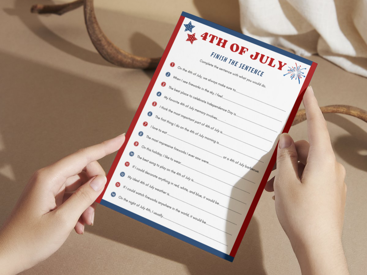 4th of July Finish the Sentence Game Printable - Digital Download ...