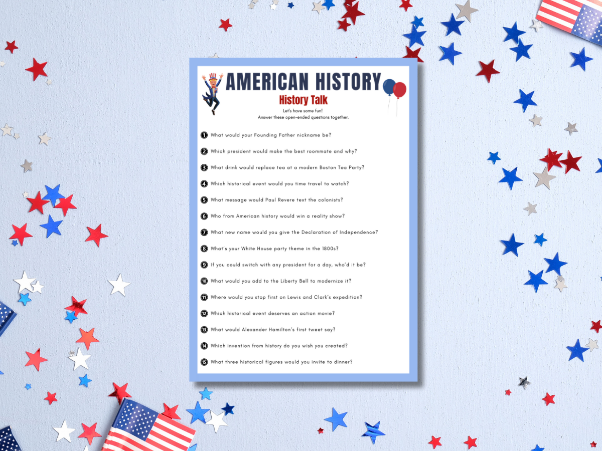 American History History Talk Game Printable - Digital Download - Print ...