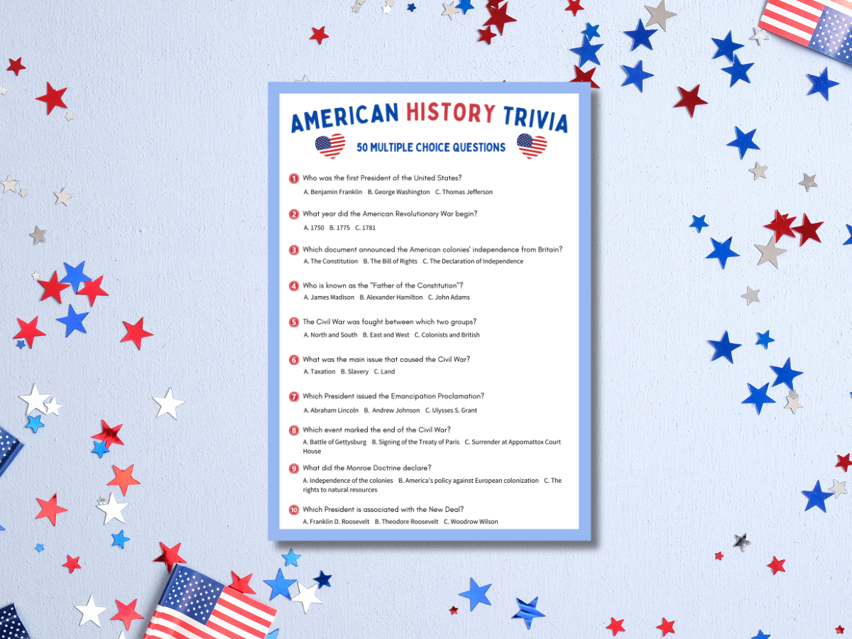American History Mega Trivia Game Printable - Digital Download - Print ...