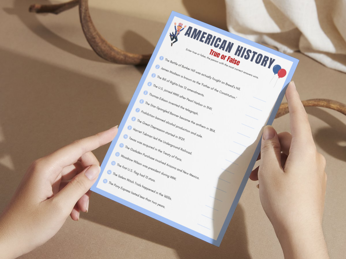 American History True or False Game Printable - Digital Download ...