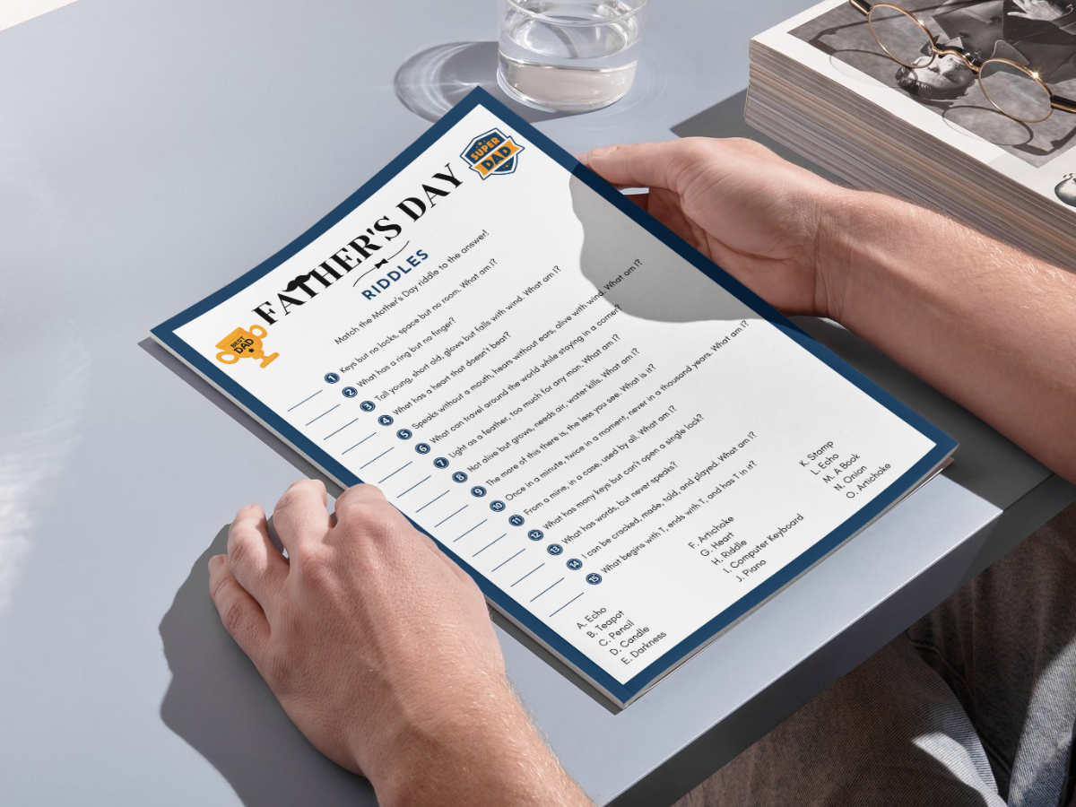 Father's Day Riddles Game Printable - Digital Download - Print Play Palace