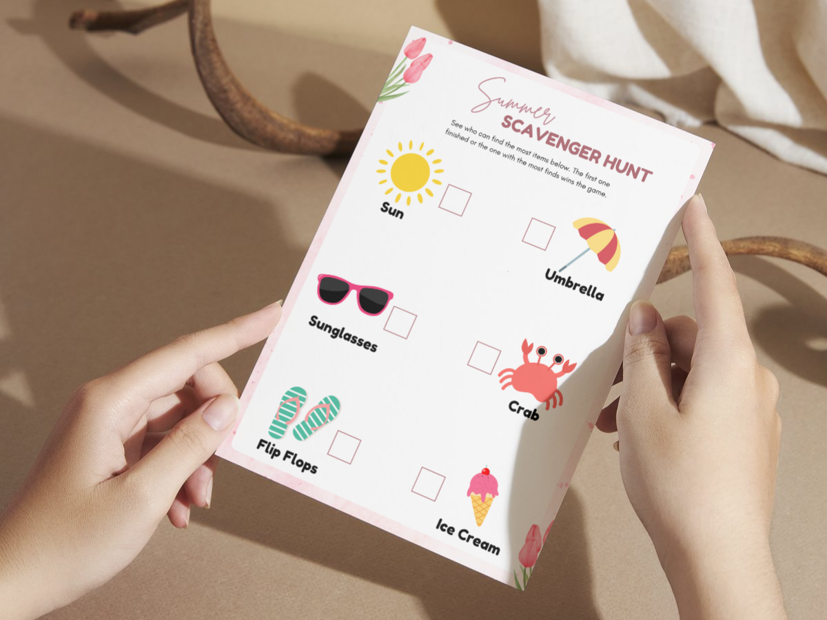 Floral Summer Scavenger Hunt Game Printable - Digital Download - Print ...