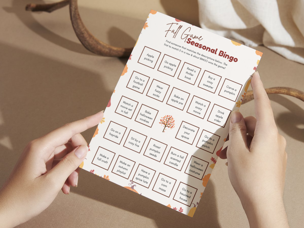 Fall Seasonal Bingo Game Printable - Digital Download - Print Play Palace