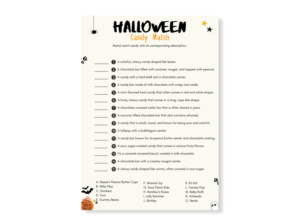 Minimalistic Halloween Candy Match Game Printable - Digital Download ...