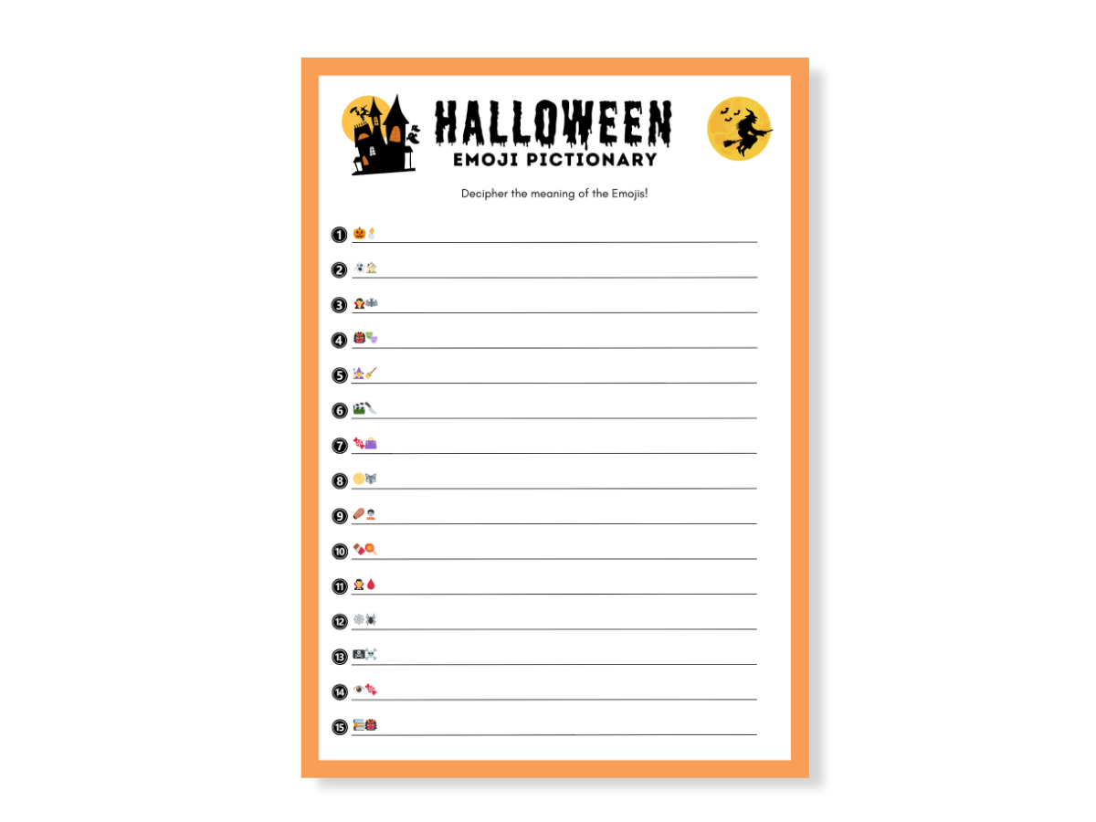 Halloween Emoji Pictionary Game Printable - Digital Download - Print ...
