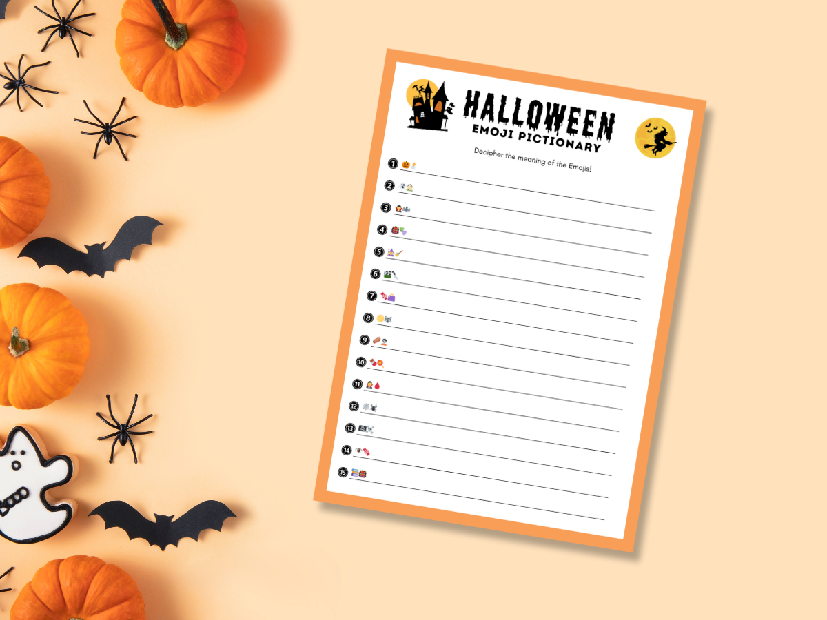 Halloween Emoji Pictionary Game Printable - Digital Download - Print ...
